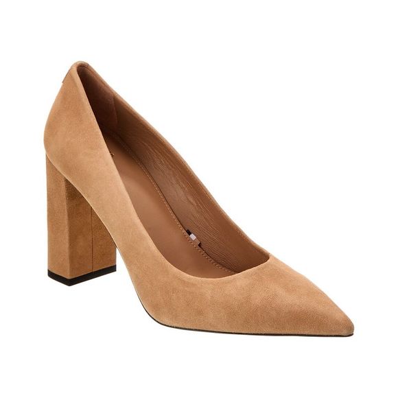 Hugo Boss | Shoes | Hugo Boss Janet Chunky Suede Pump Beige | Poshmark